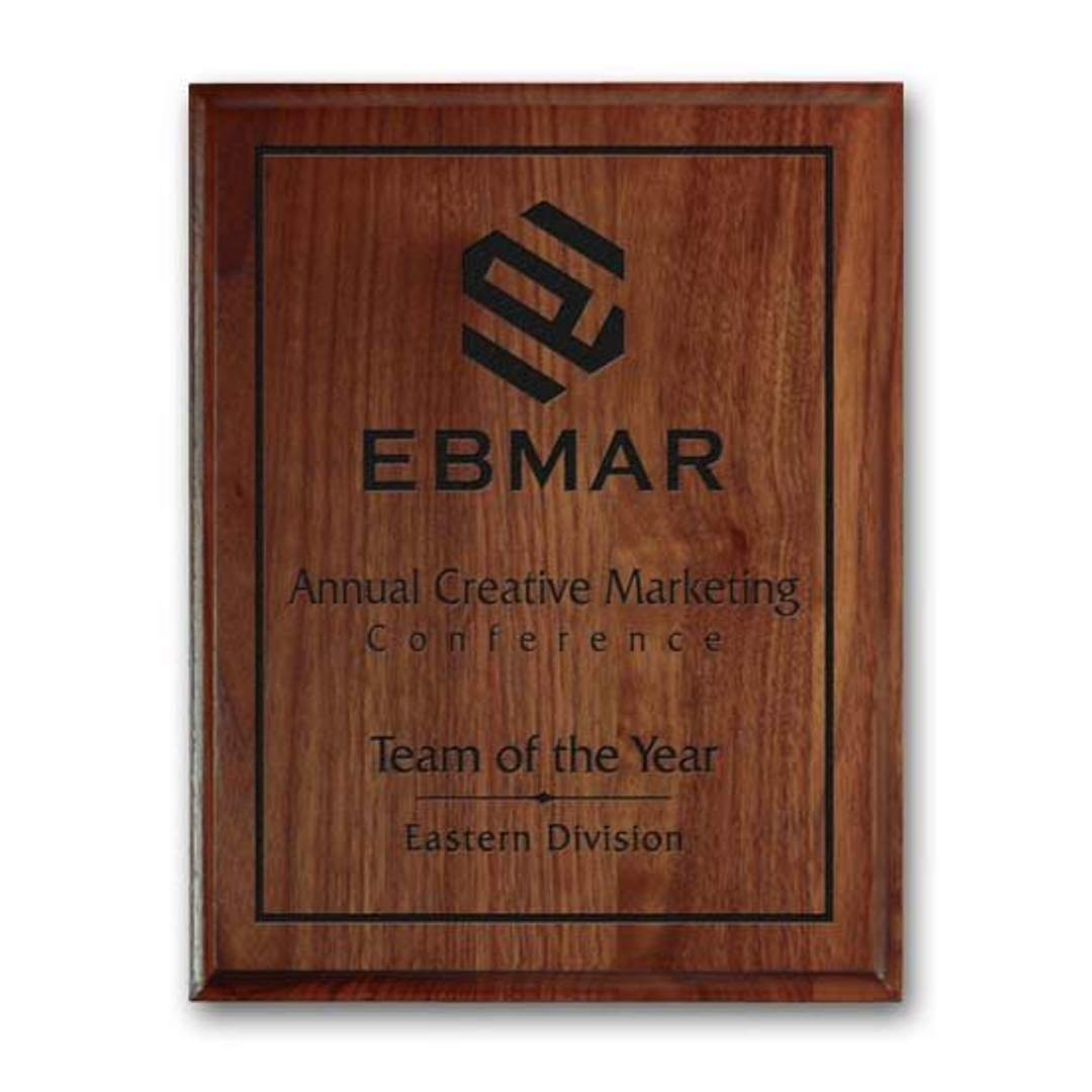 Custom Laser Engraved Achievement Plaque with Walnut Cove Edge by ...